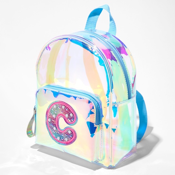 Claire's | Accessories | Claires Holographic Initial Mini Backpack ...